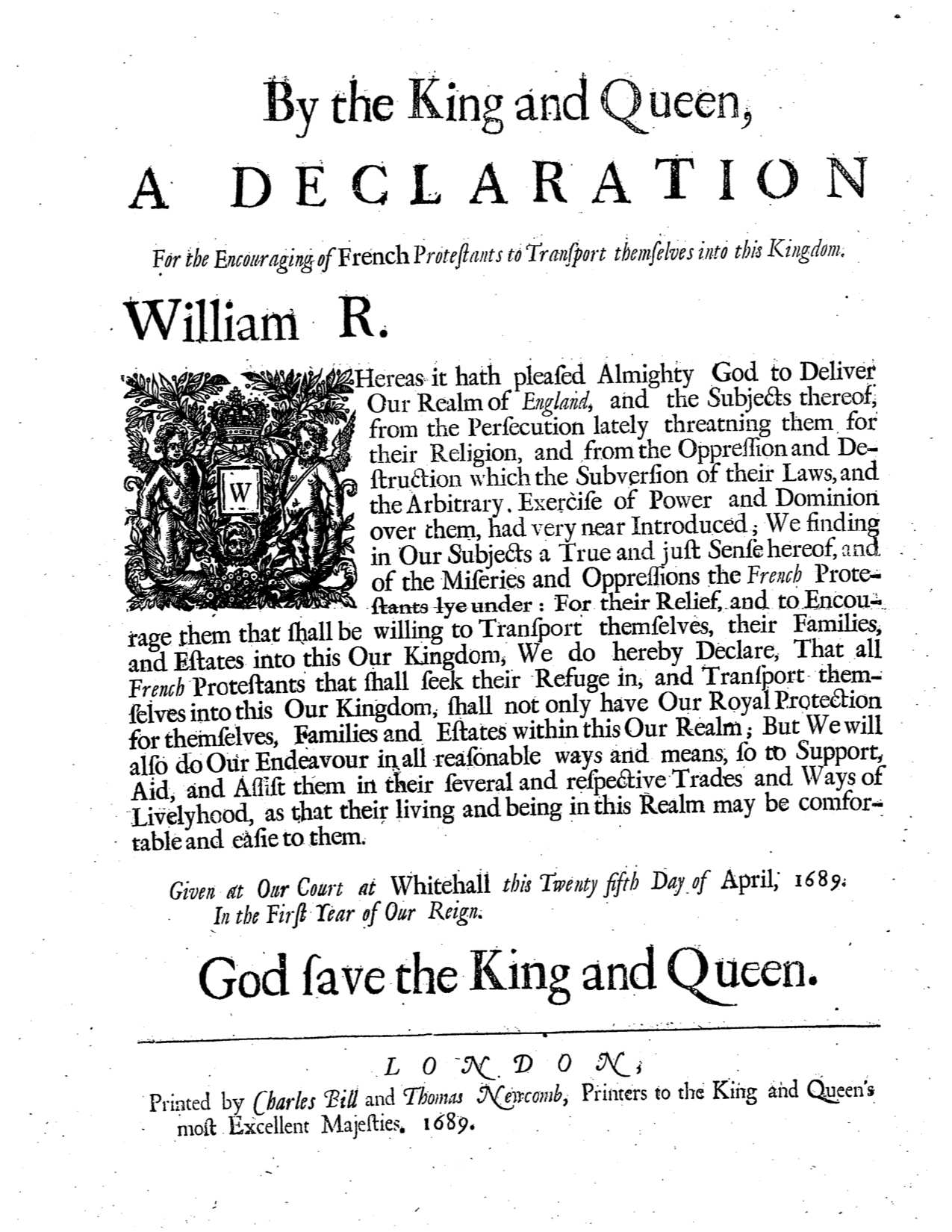 The plight of the Huguenots: Thomas Papillon's Advertisement / Our ...